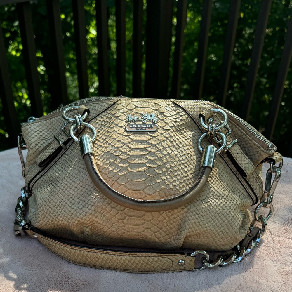 Coach Madison Sophia Python Leather Tan - Gem